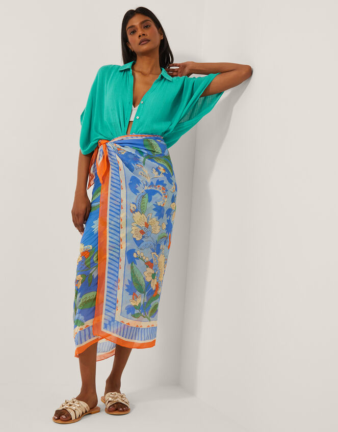 Anaka Beach Cover Up Shirt Blue | Tops & T-shirts | Monsoon UK.