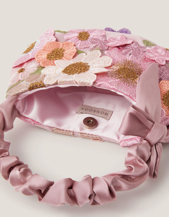 Minnie Floral Embroidered Ruched Bag | Accessories | Monsoon UK.