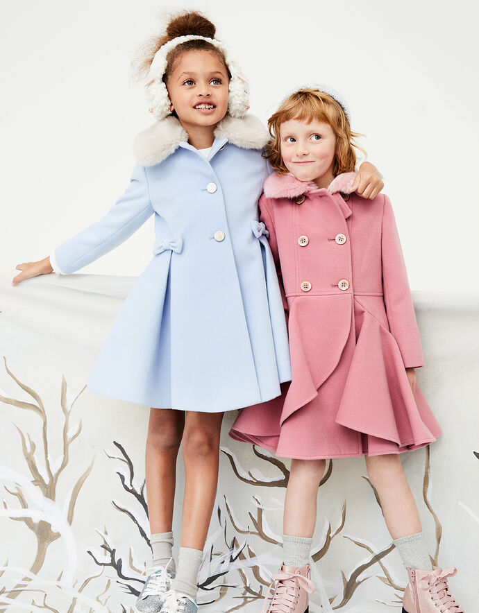 Twirl Ruffle Coat Pink