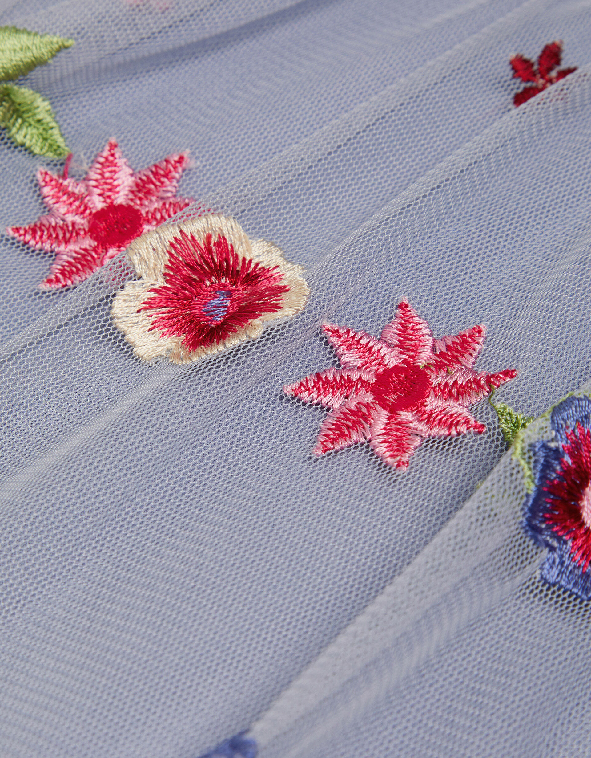 Utopia Floral Embroidered Dress Blue | Girls' Dresses | Monsoon UK.