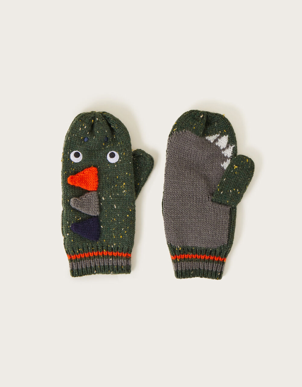 Stewie Dinosaur Mitten Gloves Green | Hats & Sunglasses | Monsoon UK.