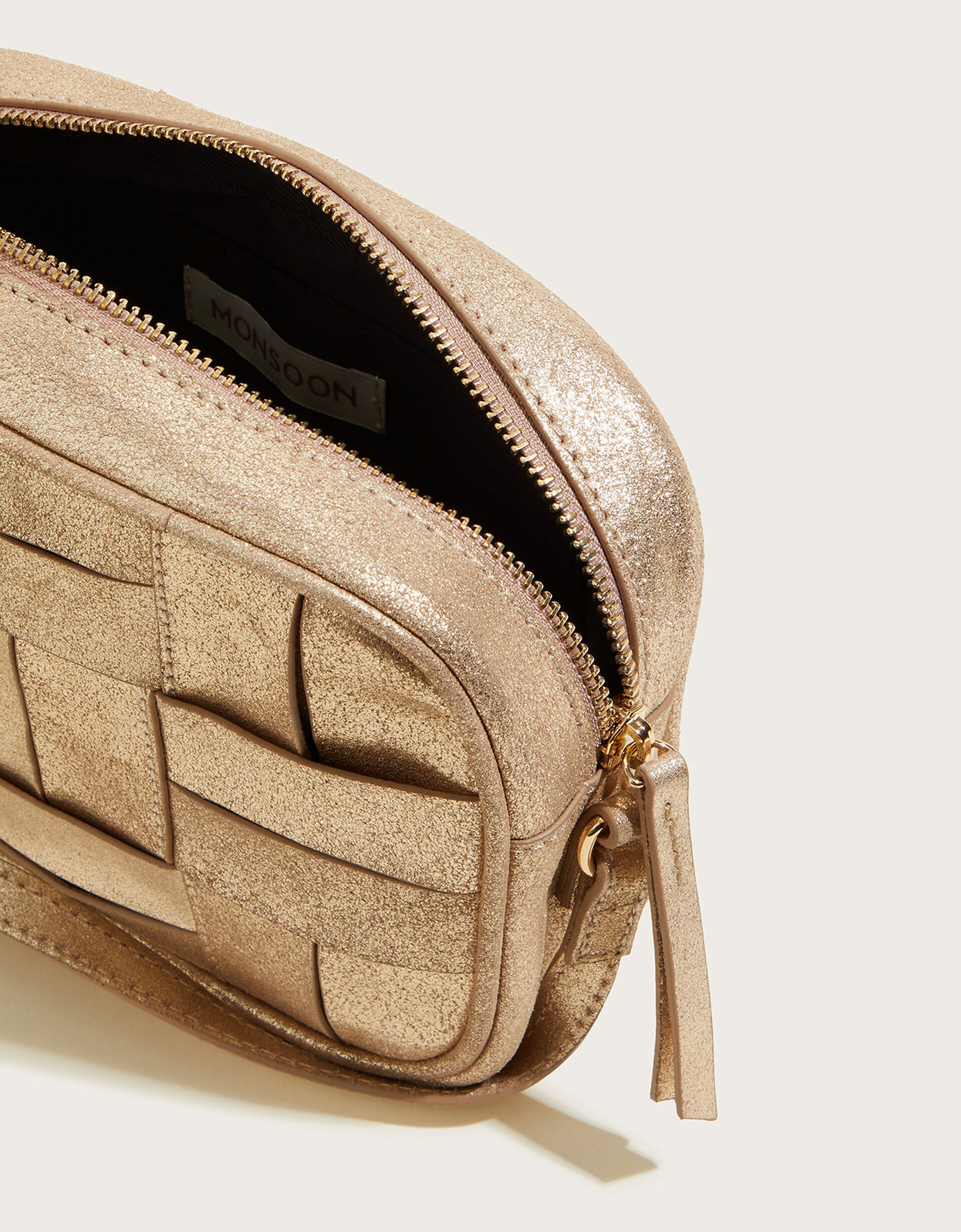 Metallic Leather Camera Bag