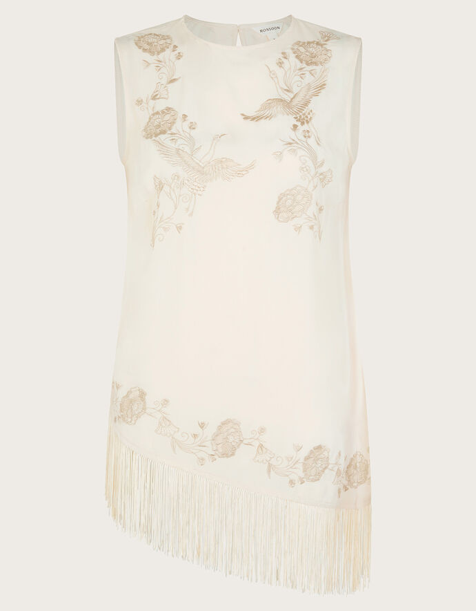 Erin Fringe Tank Top Ivory | Vests, Camisoles And Sleeveless Tops ...