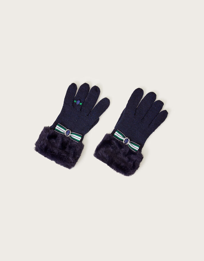 Bow Ring Gloves Blue