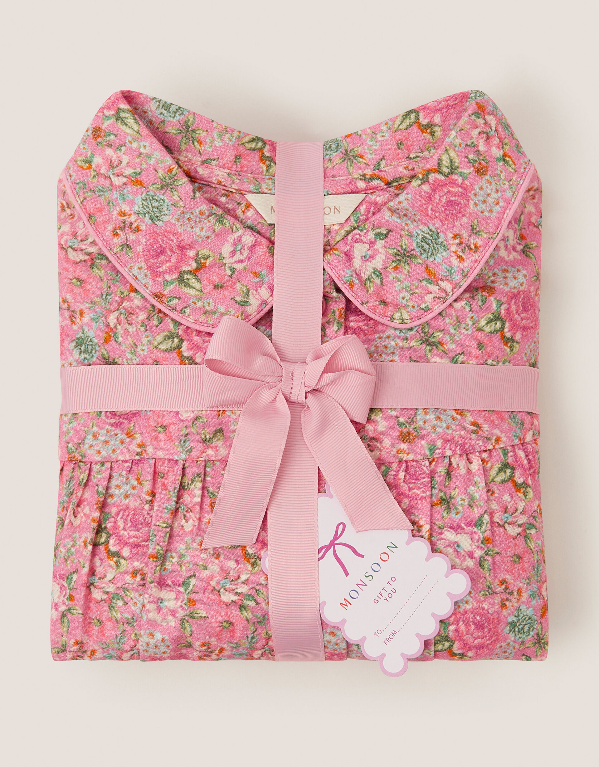 Floral Print Long Pyjamas Set Pink