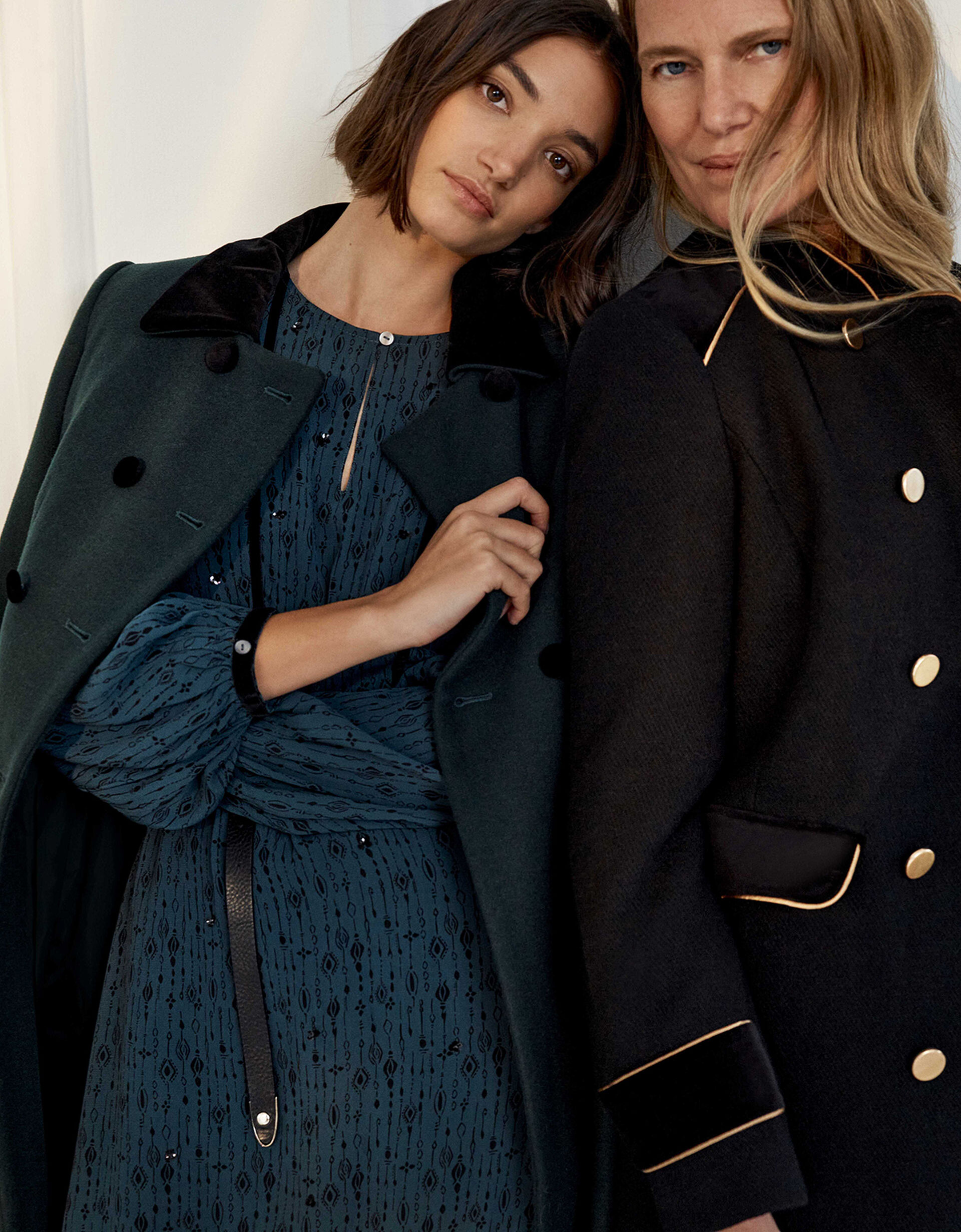 Opera Skirted Coat in Wool Blend Green | Women's Coats | Monsoon UK.