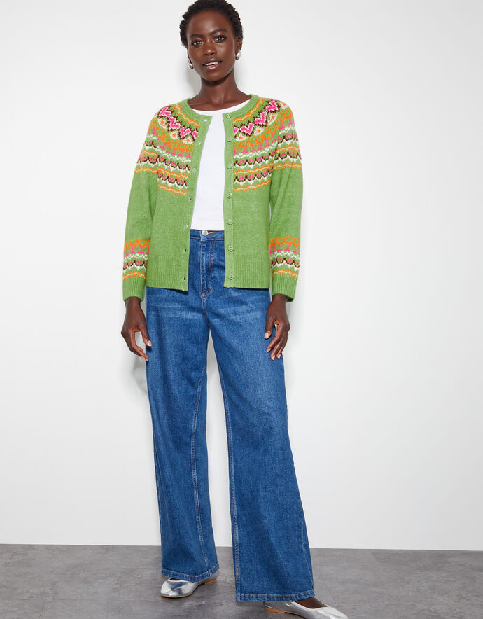 Fern Fair Isle Cardigan Green | Cardigans | Monsoon UK.