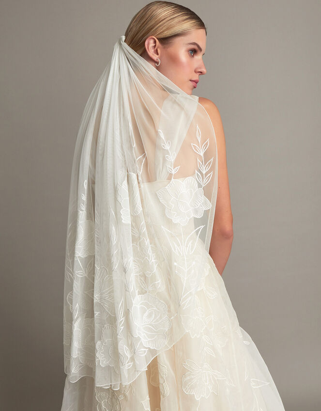 Floral Embroidered Bridal Veil | Accessories | Monsoon UK.