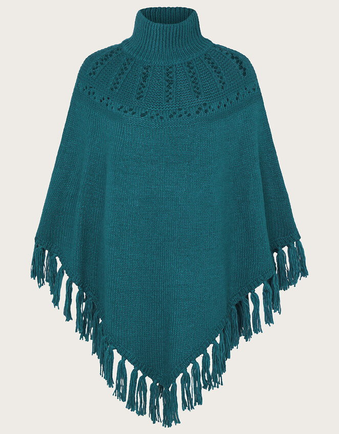 Pointelle Poncho with Fringe Trim | Ponchos | Monsoon UK.