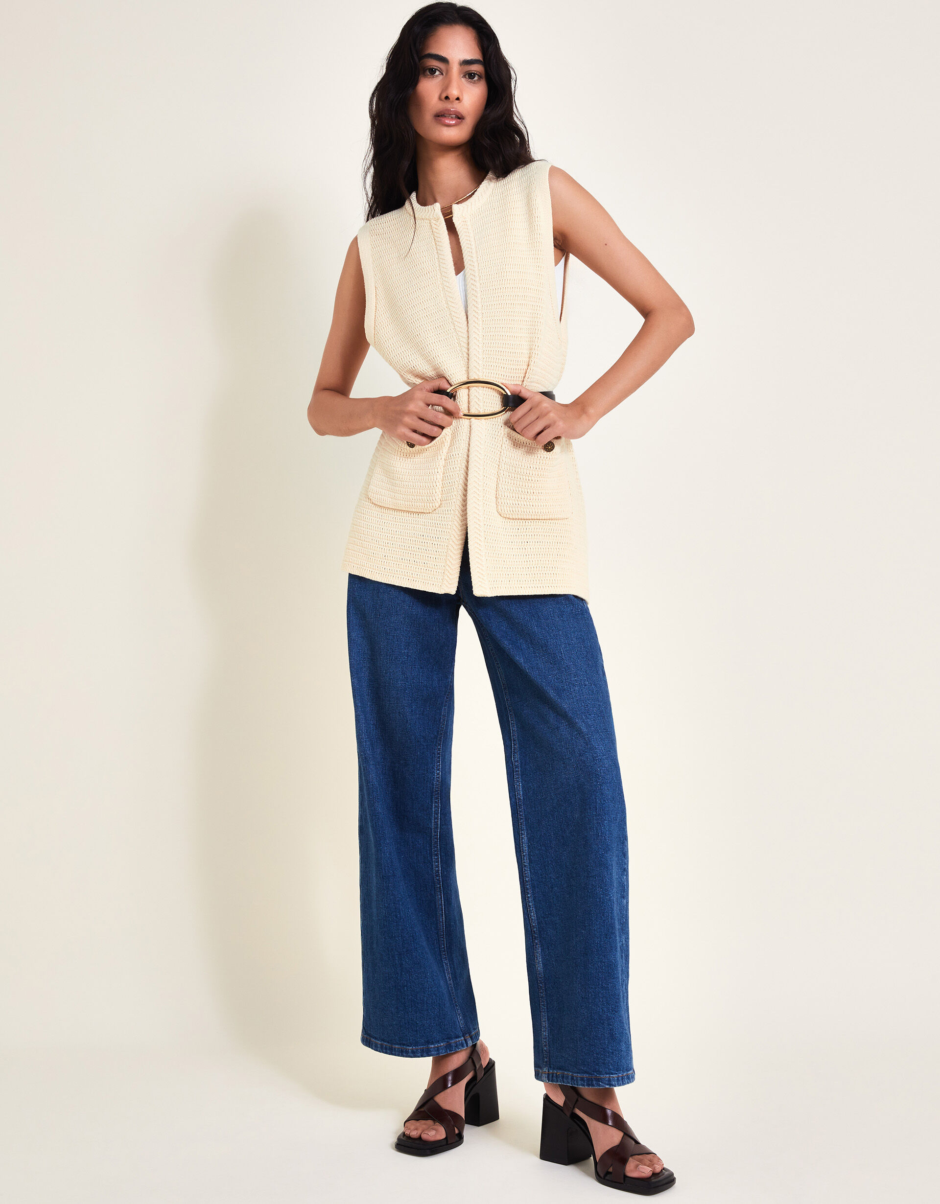 Noah Knit Gilet Ivory | Cardigans | Monsoon UK.