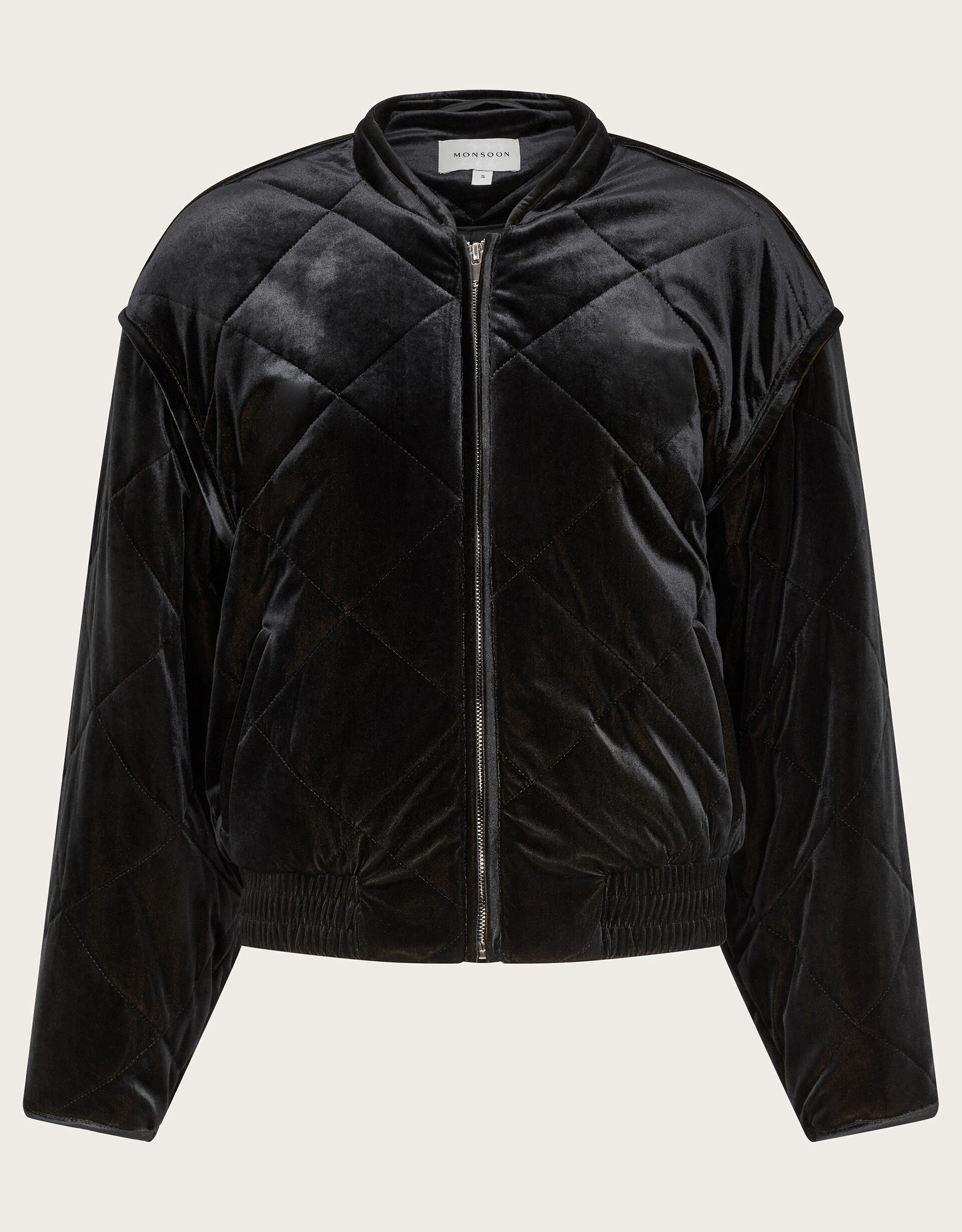 Violet Velvet Bomber Jacket Blue | Women's Jackets | Monsoon UK.