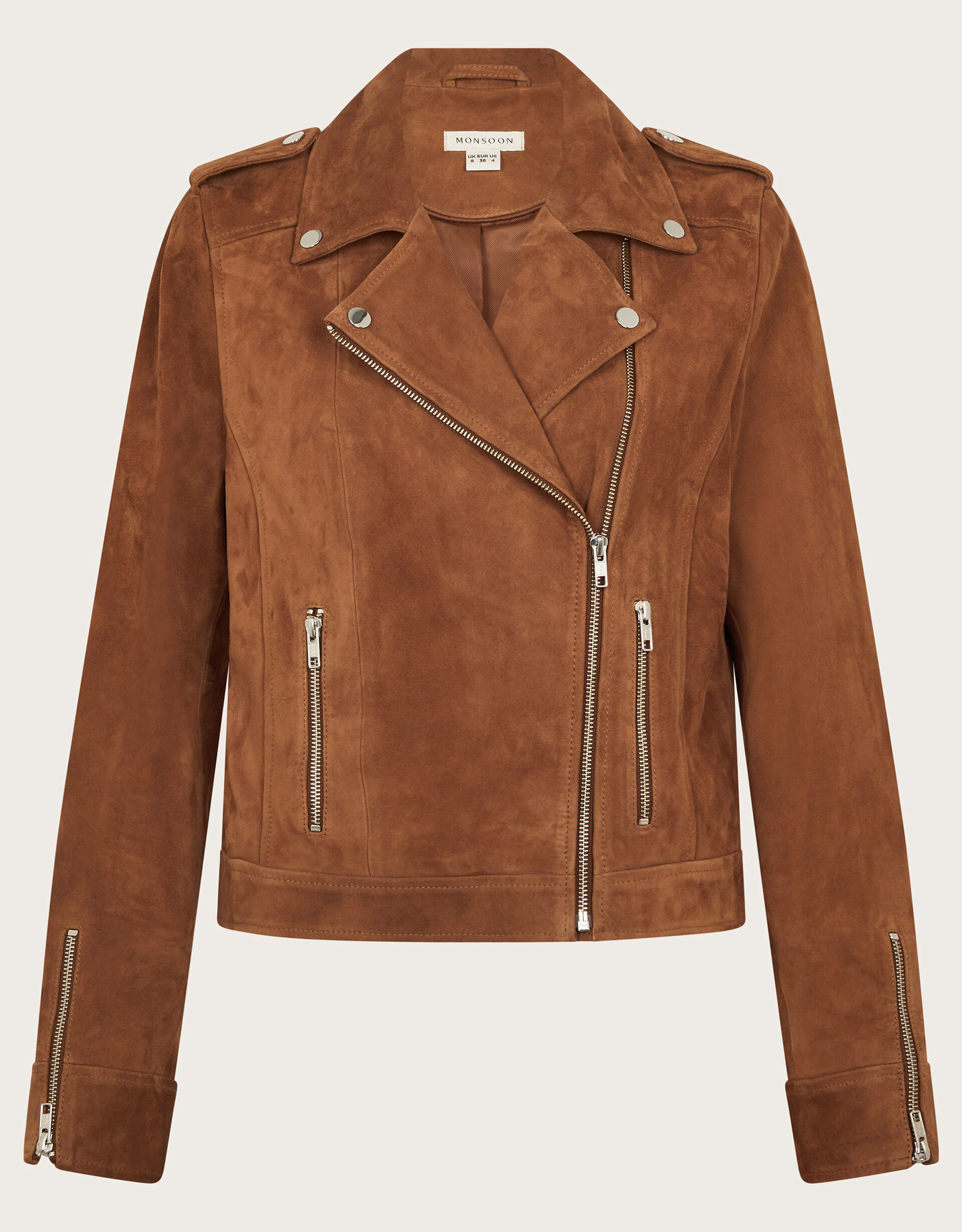 Sienna Suede Jacket Tan | Women's Jackets | Monsoon UK.