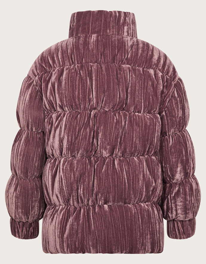 Crushed Velvet Puffer Jacket Pink | Girls' Coats & Jackets | Monsoon UK.