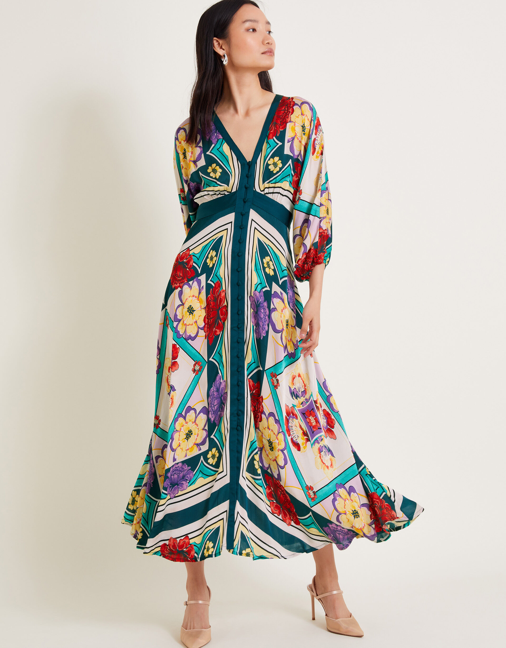 Shibby Tea Dress Teal | Day Dresses | Monsoon UK.