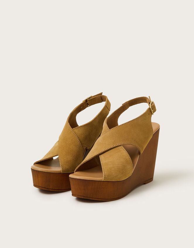 Willow Suede Wedge Sandals Tan | Women's Shoes | Monsoon UK.