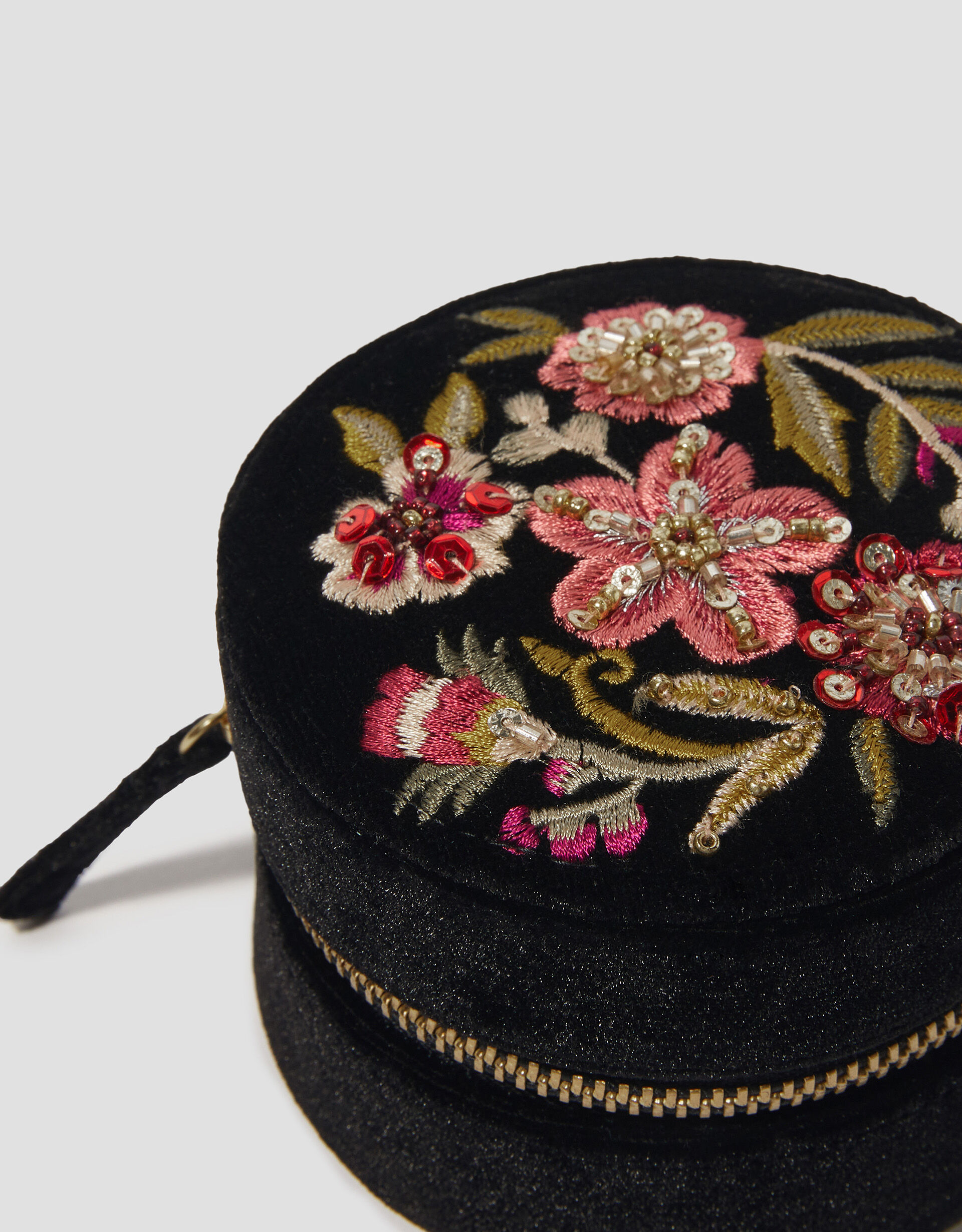 Round Floral Embroidered Jewellery Box | Face & Body | Monsoon UK.