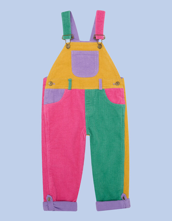 Dotty Dungarees Patchwork Corduroy Dungarees Multi