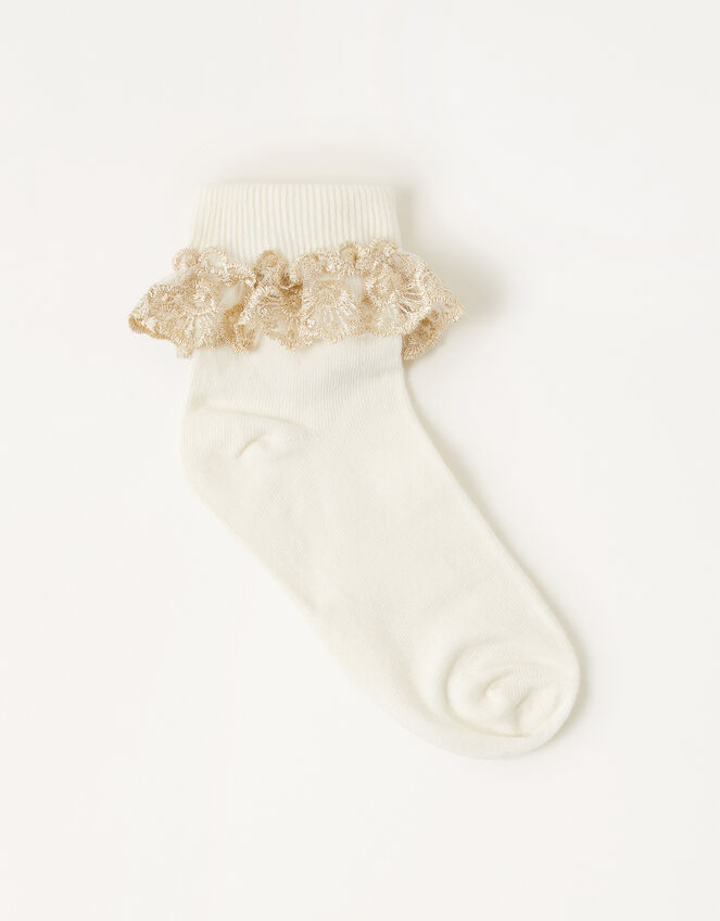Sparkle Lace Socks Ivory | Girls' Tights & Socks | Monsoon UK.