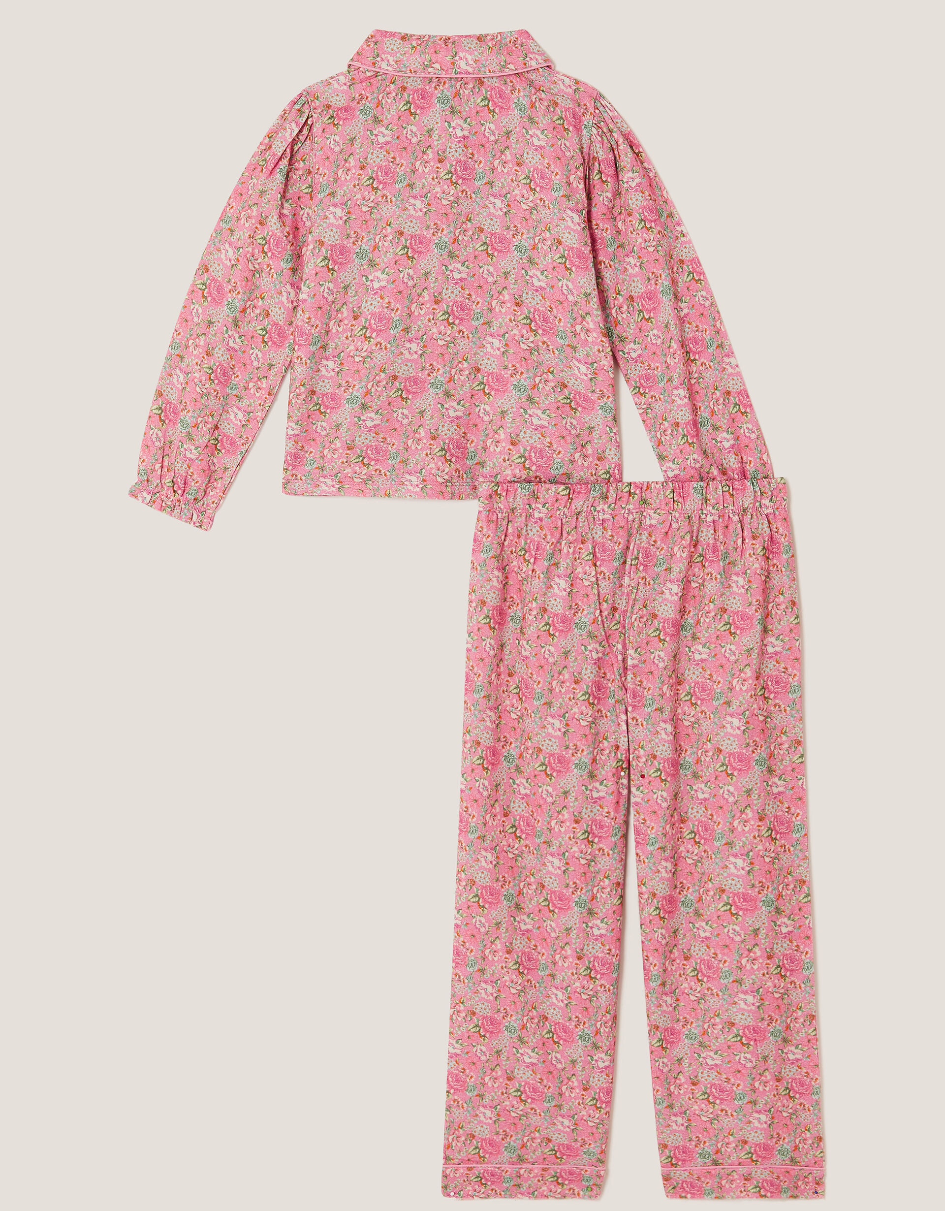 Floral Print Long Pyjamas Set Pink
