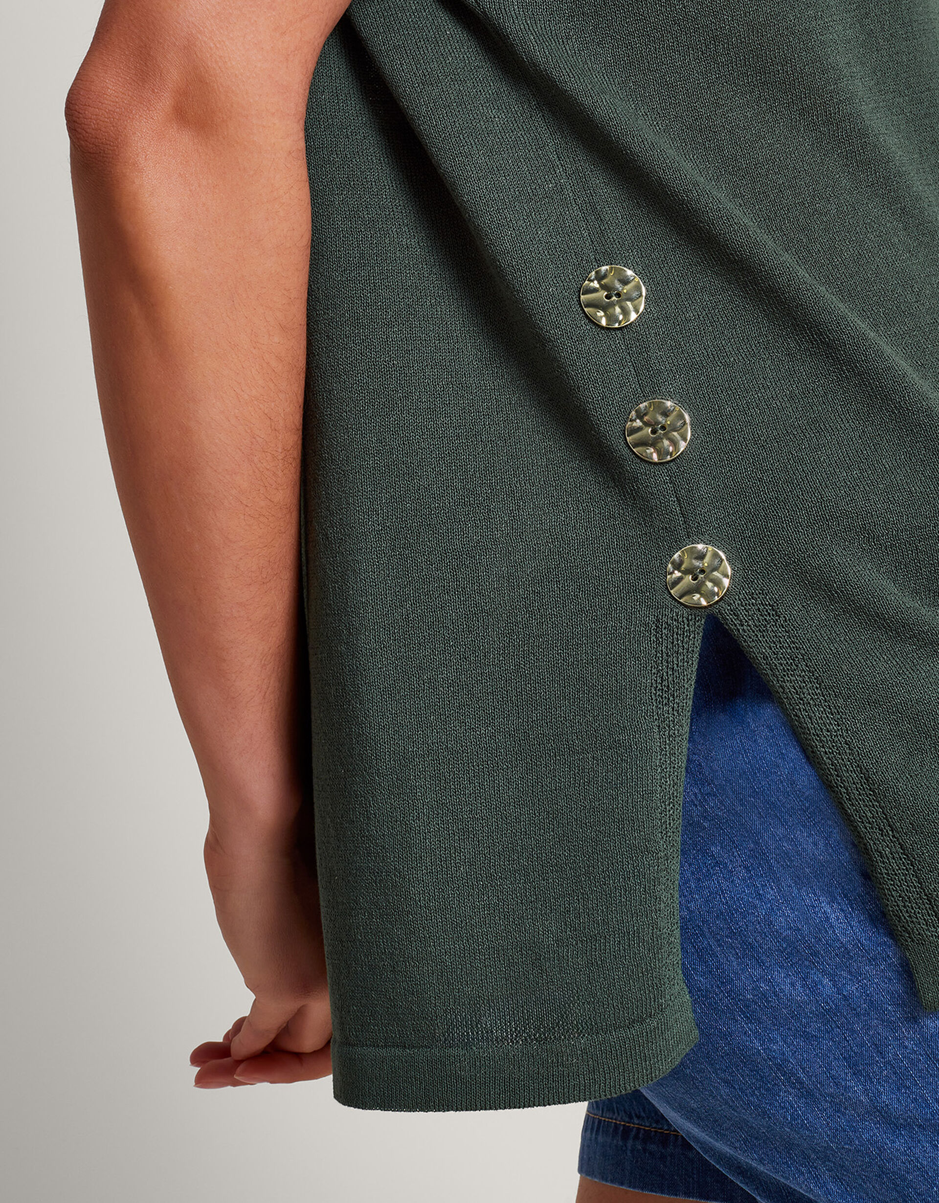 Bel Button Knit Top Green | Knitwear | Monsoon UK.