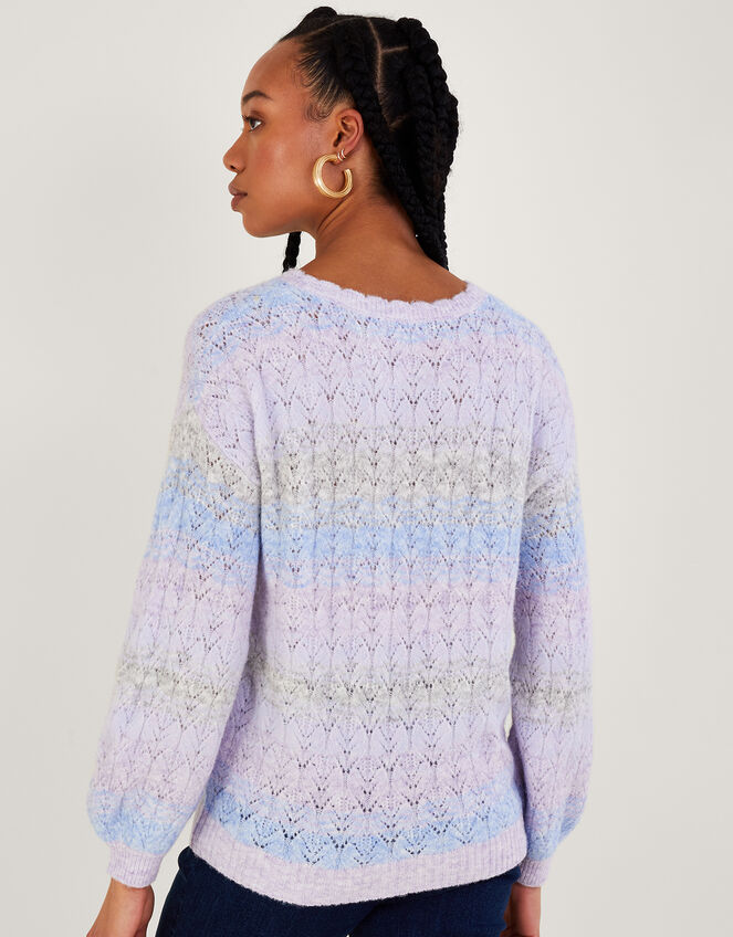 Ombre Stripe Jumper with Recycled Polyester Purple | Jumpers | Monsoon UK.