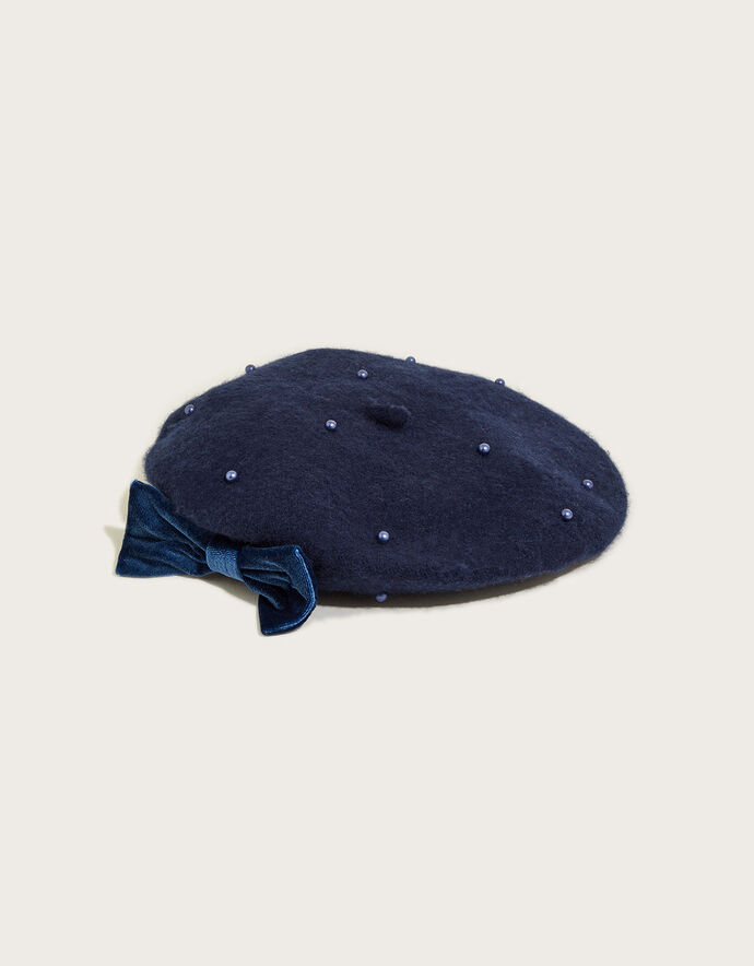 Emily Pearl Beret Blue